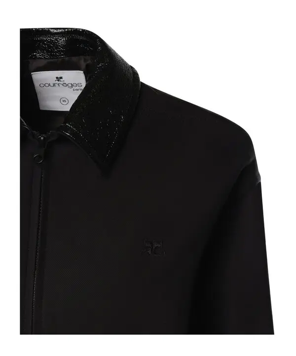 COURREGES Zip-up Embroidered Logo Coat