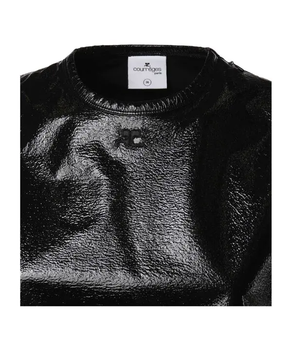COURREGES Courrèges Vinyl-effect Short-sleeved Top
