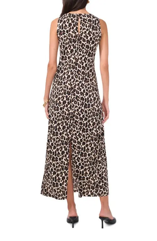 Vince Camuto Leopard Print Sleeveless Maxi Dress