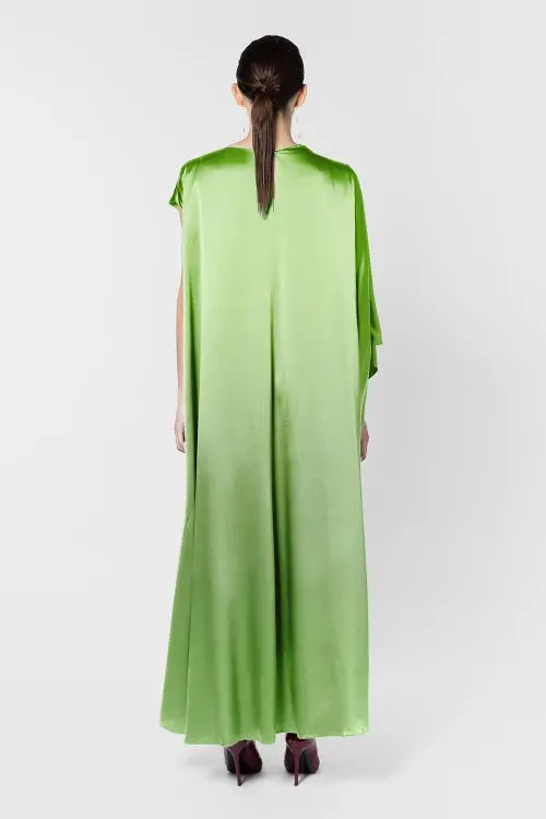 ROKSANDA Green Asytmetric Draped Silk Hiba Dress