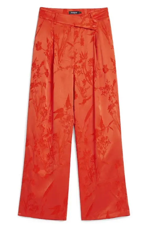 Desigual Floral Embroidery Wide Leg Pants