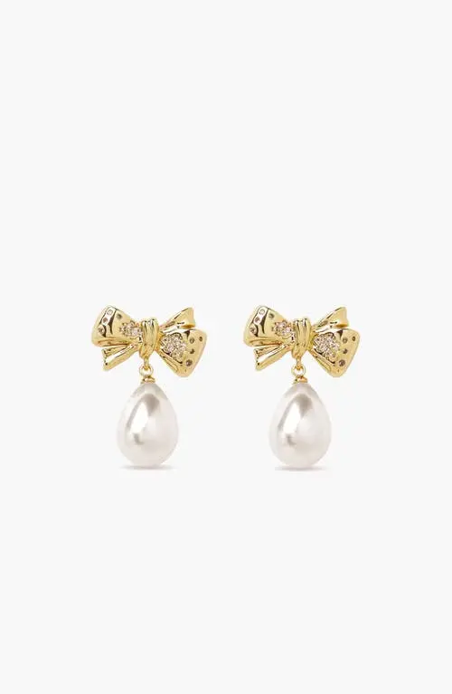 YOJ Bow Pearl Earrings Drop Earrings