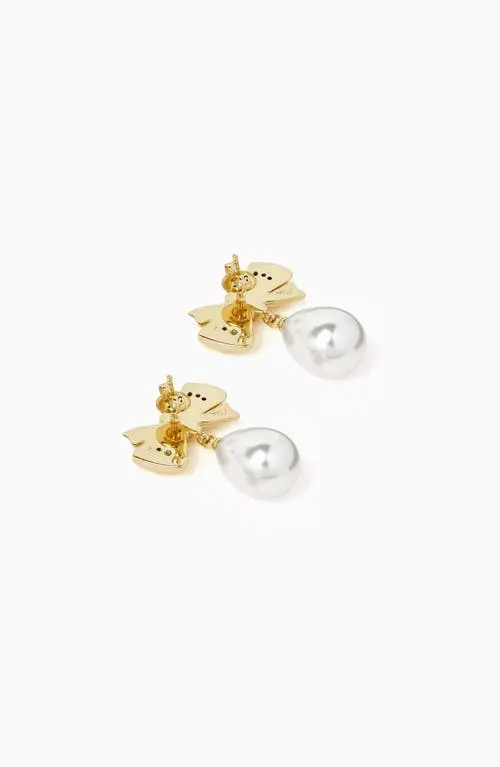 YOJ Bow Pearl Earrings Drop Earrings
