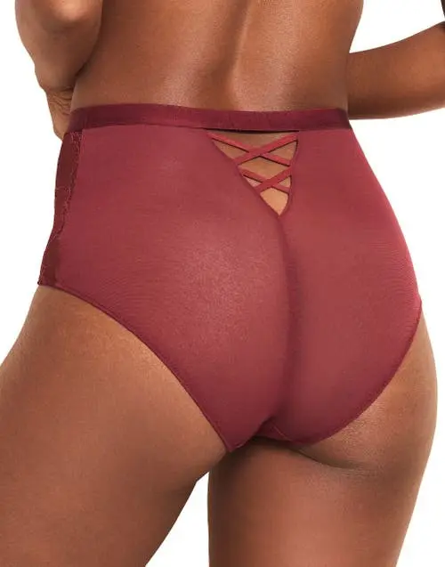ADORE ME Mila High Waisted Panties - Dark Red