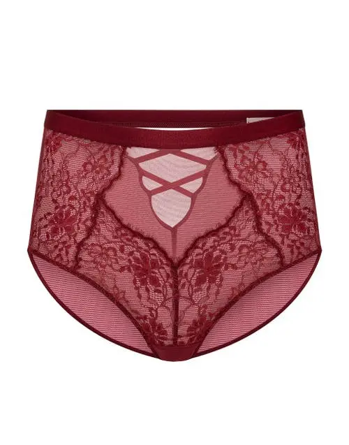 ADORE ME Mila High Waisted Panties - Dark Red