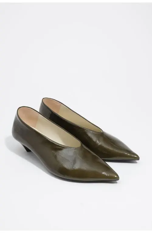 Bimba Y Lola Leather Low Heel Court Shoe