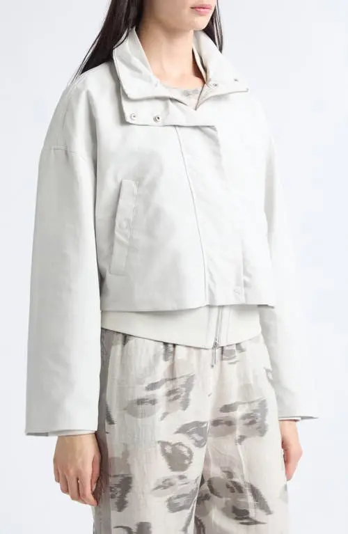 Emporio Armani Layered Cropped Windbreaker Jacket