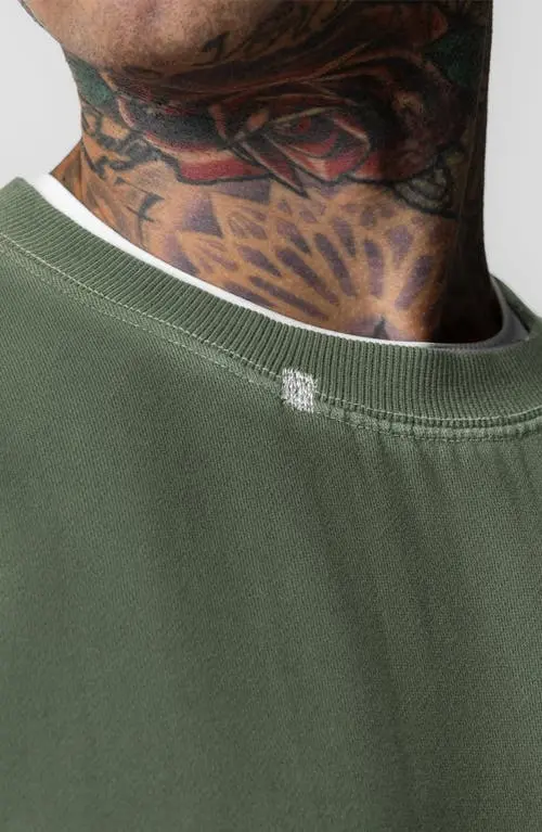 ASRV Tech Essential Distressed Crewneck - Faded Olive