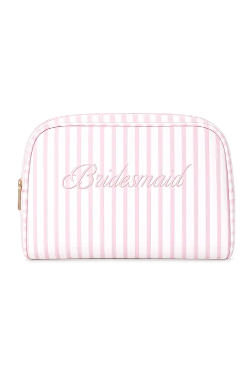 UNTAMED PETALS Bridesmaid Striped Cosmetic Bag