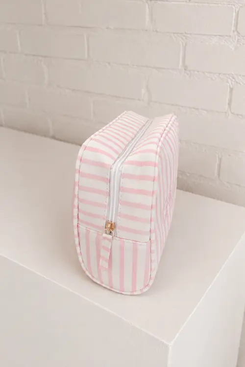 UNTAMED PETALS Bridesmaid Striped Cosmetic Bag