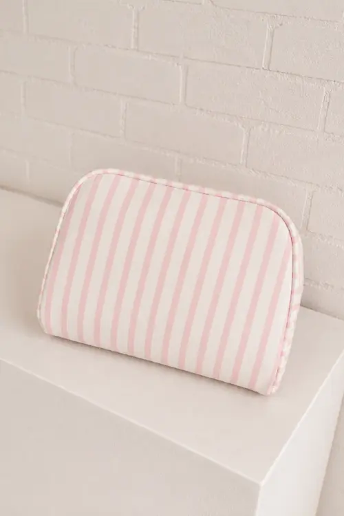 UNTAMED PETALS Bridesmaid Striped Cosmetic Bag