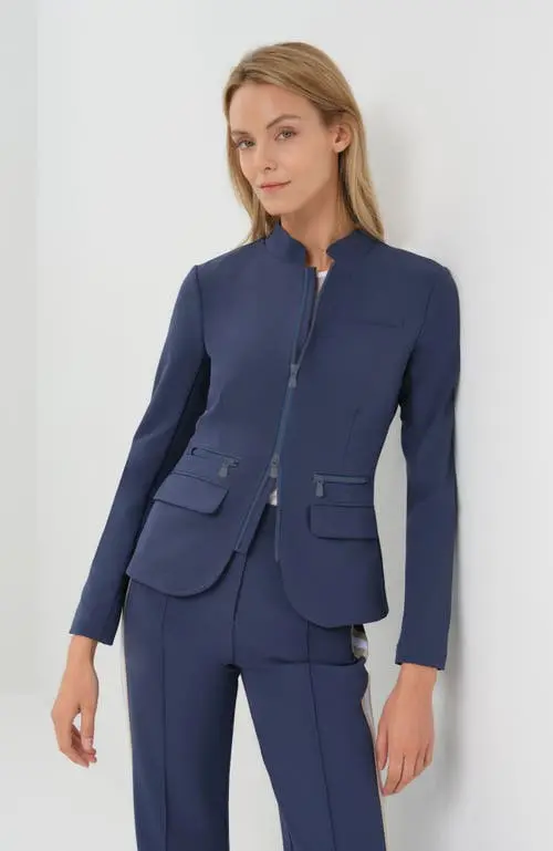 Anatomie Gisela Zip Front Twill Blazer - True Blue