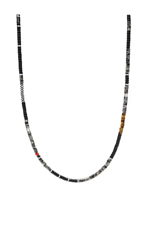 NIALAYA JEWELRY Onyx And Labradorite Heishi Necklace - Black