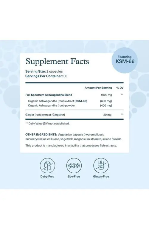 YOUTHEORY Ashwagandha Stress Support Supplement 1000 Mg 60 Vegetarian Capsules