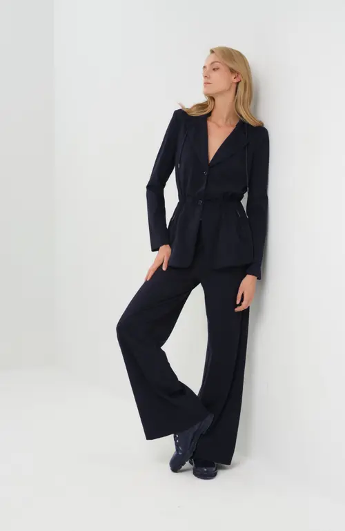 Anatomie Mita Comfortable Travel Pull On Wide Leg Pant - Navy