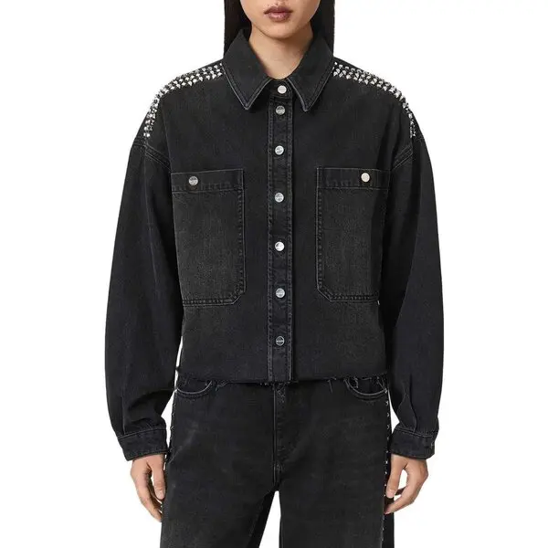 ALLSAINTS Nicky Stud Denim Jacket
