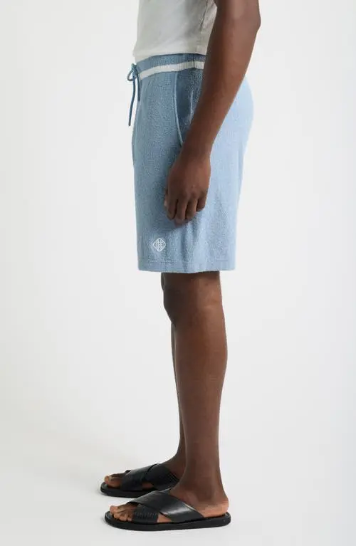 CHE Armas Cotton Blend Terry Knit Shorts With Contrast Stripe