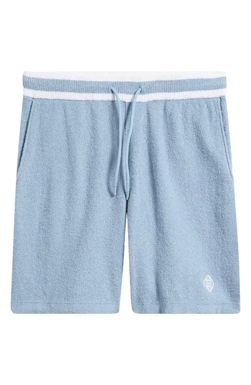 CHE Armas Cotton Blend Terry Knit Shorts With Contrast Stripe