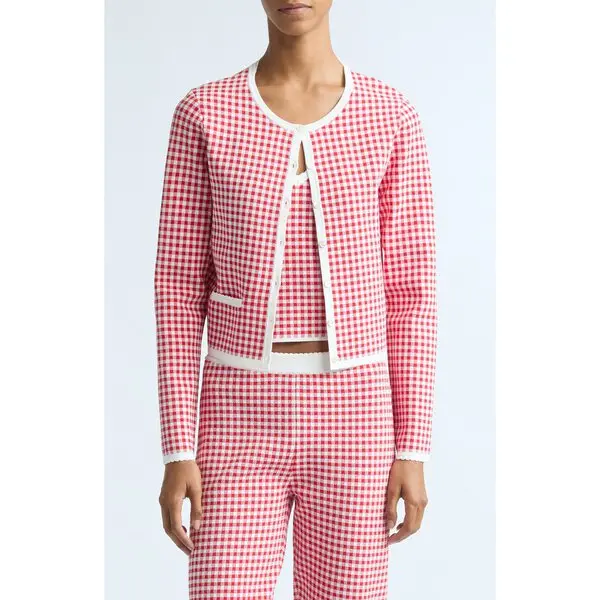 Posse Micah Gingham Cardigan - Red Gingham