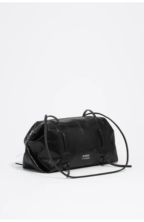 Bimba Y Lola Leather Lolita Shoulder Bag - Black