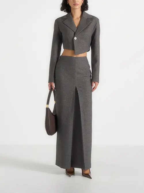 Manière De Voir Regine Maxi Skirt - Marl Grey