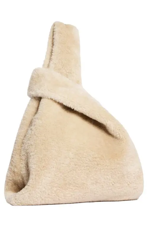 Simone Rocha Mini Faux Fur Shopper Bag With Embellishment - Blonde/jet