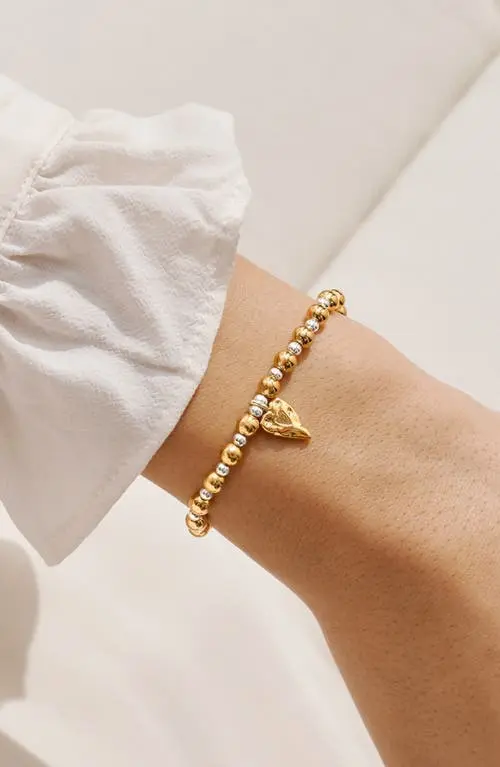 A LITTLES & CO Follow Your Heart' Beaded Bracelet With Charm
