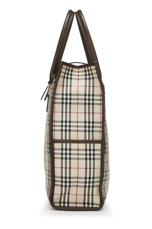 Burberry House Check Jacquard Bucket Handbag - Beige