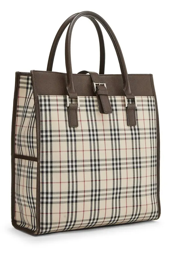 Burberry House Check Jacquard Bucket Handbag