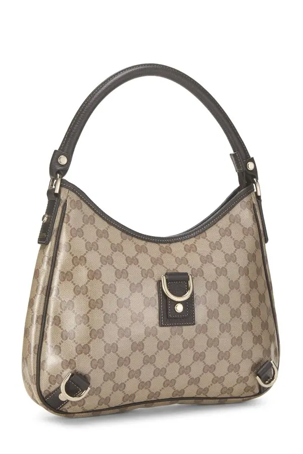 Gucci Original Gg Crystal D-ring Abbey Hobo Bag - Brown