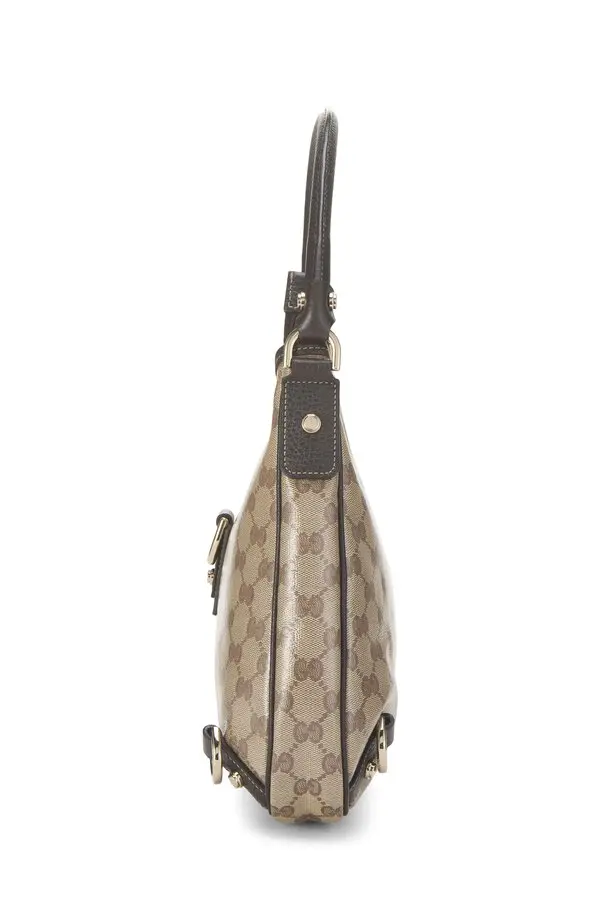 Gucci Original Gg Crystal D-ring Abbey Hobo Bag - Brown
