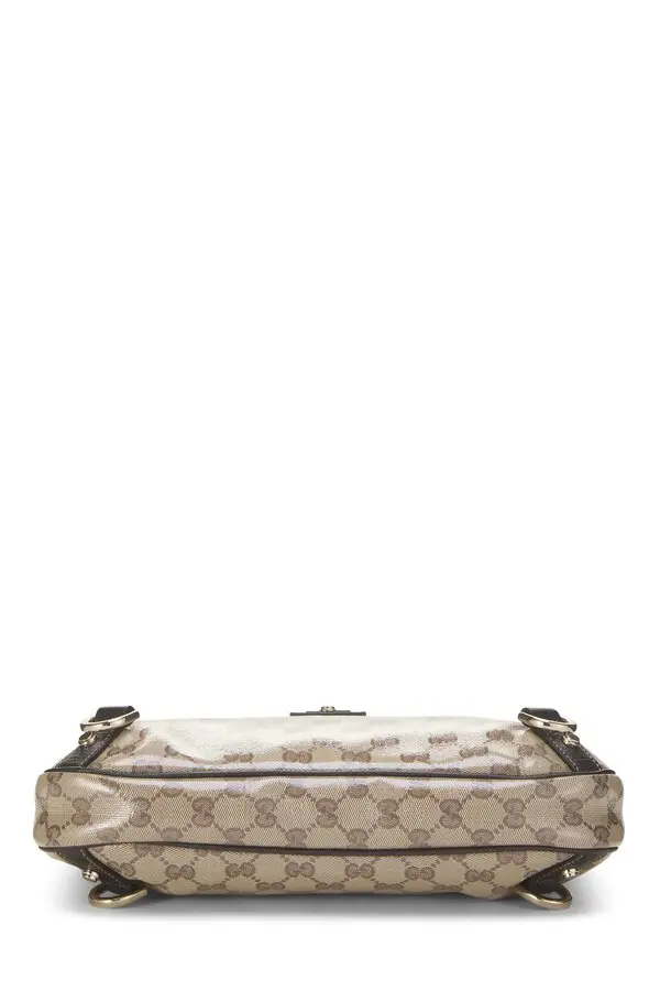 Gucci Original Gg Crystal D-ring Abbey Hobo Bag - Brown