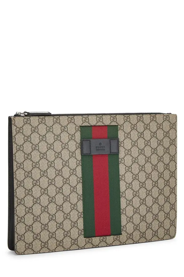 Gucci Original Gg Supreme Canvas Web Slim Messenger