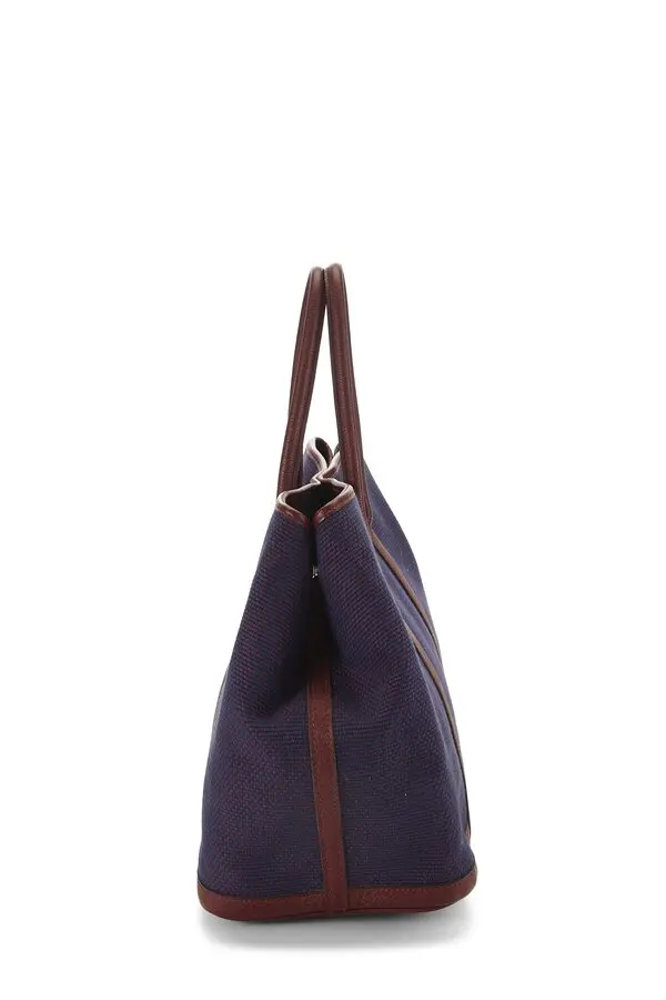 Hermès Rouge Sellier & Bleu Obscur Toile Garden Party - Navy
