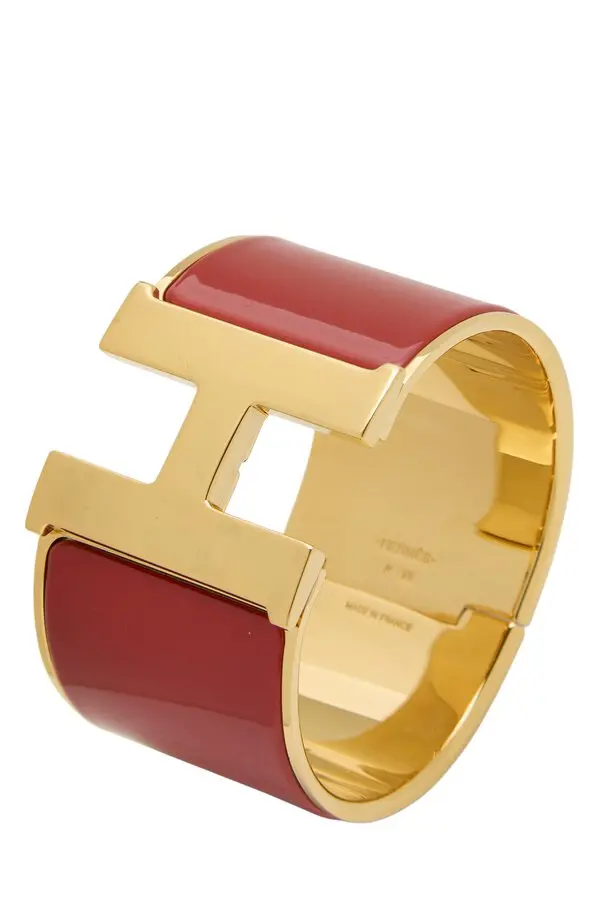 Hermès Clic Clac H Pm Gold-plated And Enamel Bracelet