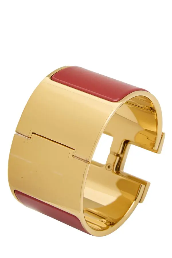 Hermès Clic Clac H Pm Gold-plated And Enamel Bracelet