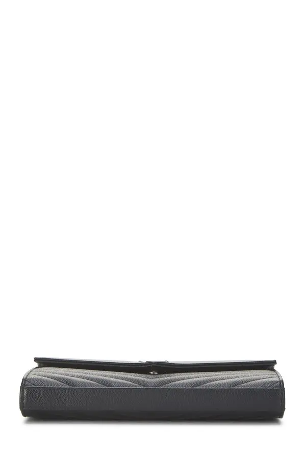 Saint Laurent Grainy Monogram Wallet On Chain