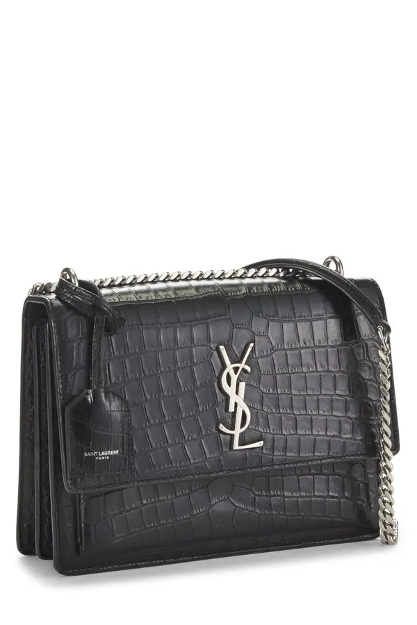 Saint Laurent Embossed Leather Shoulder Bag