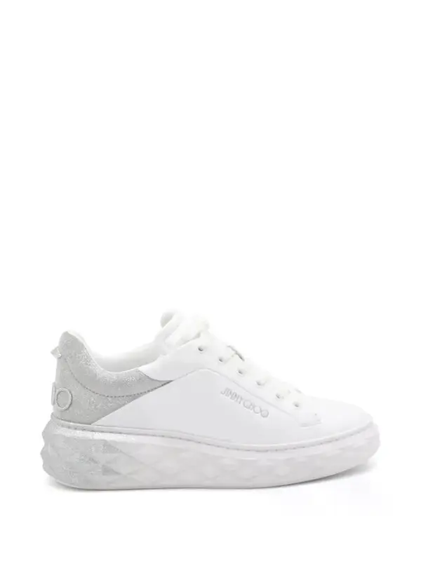 JIMMY CHOO Diamond Maxi Glitter-detail Sneakers - White