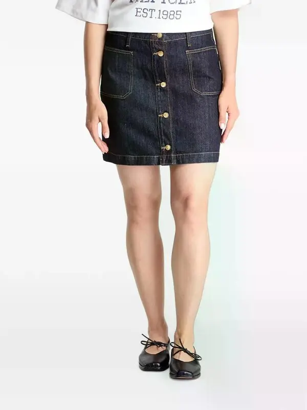 Tommy Hilfiger Button-up Rigid Denim Mini Skirt - Blue