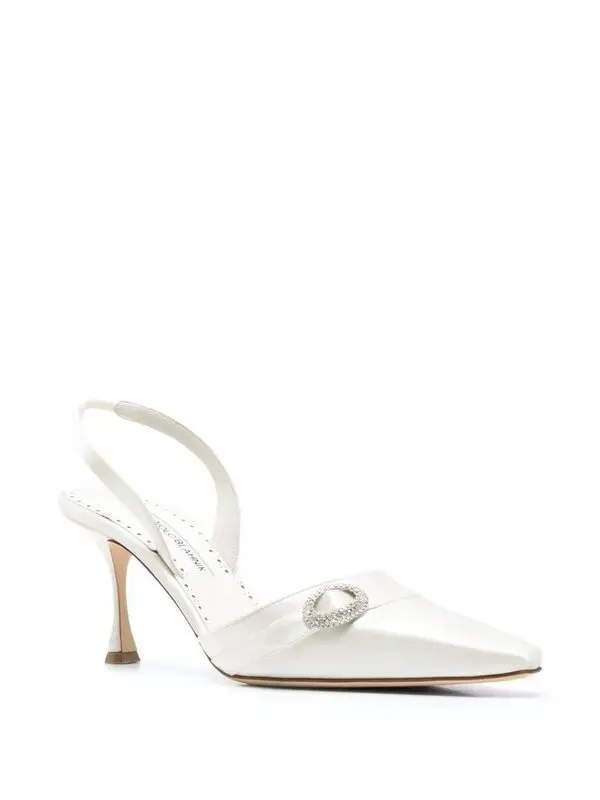 Manolo Blahnik Crystal-embellished Slingback Pumps