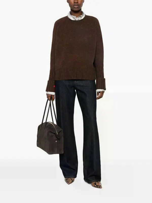 Tory Burch Ribbed-knit Raglan-sleeve Knit With Floral Embroidery