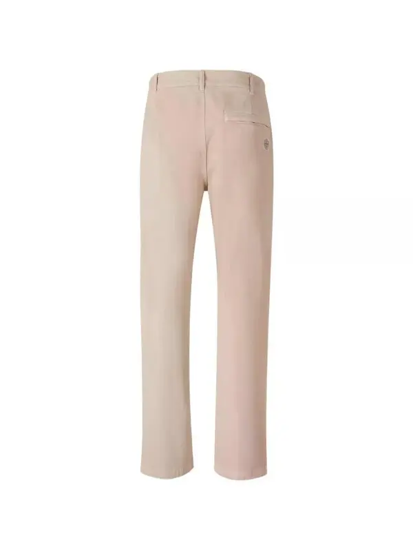 Stone Island Stretch Organic Cotton Broken Twill Trousers With 'old' Effect