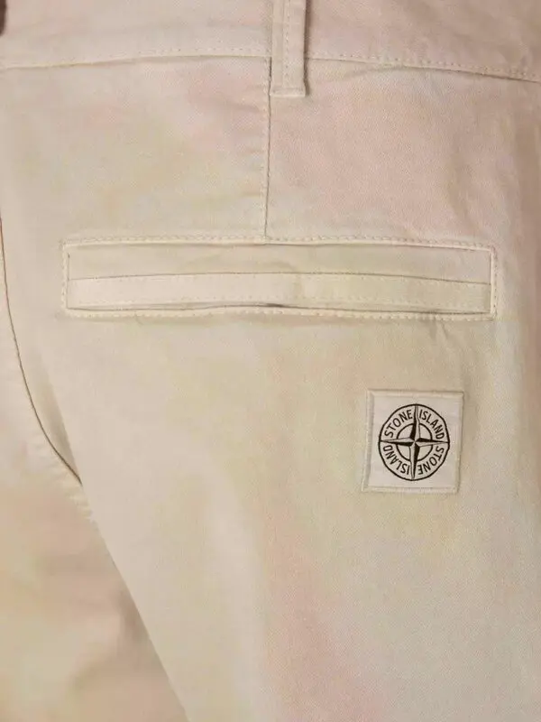 Stone Island Stretch Organic Cotton Broken Twill Trousers With 'old' Effect