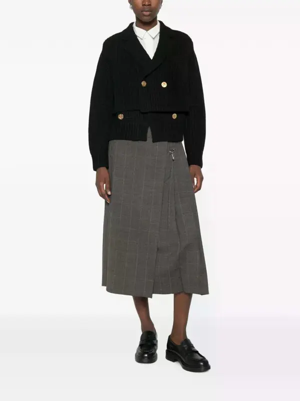 Sacai Double-breasted Ribbed Cardigan