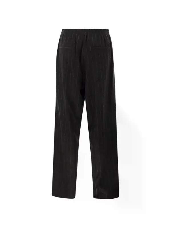 Brunello Cucinelli Embellished Pinstripe Trousers - Black