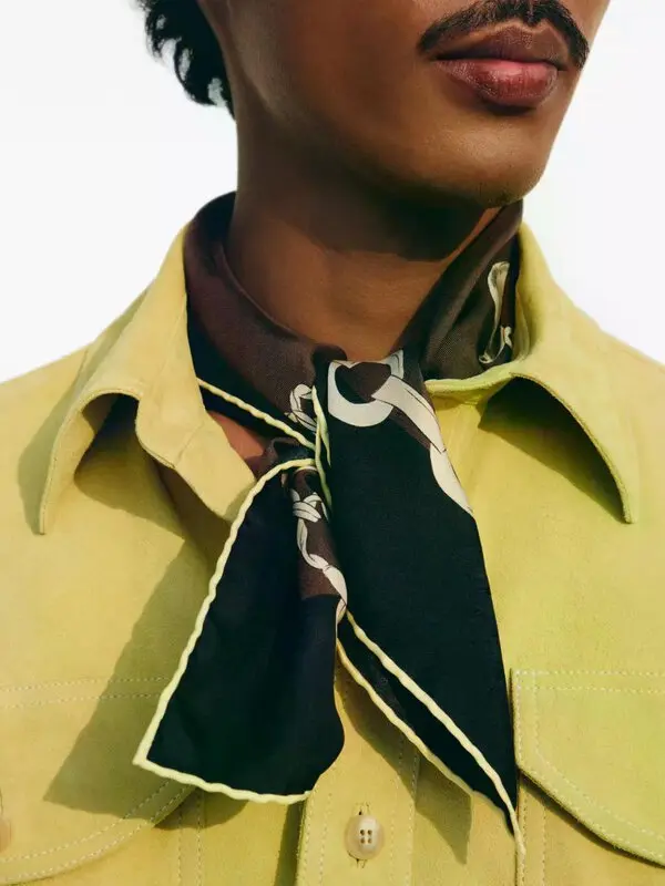 Jacquemus Chain-print Silk Scarves - Black