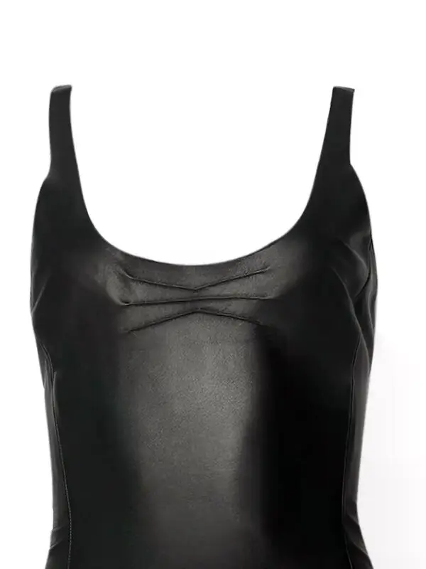 Attico Lace-trimmed Leather Dress