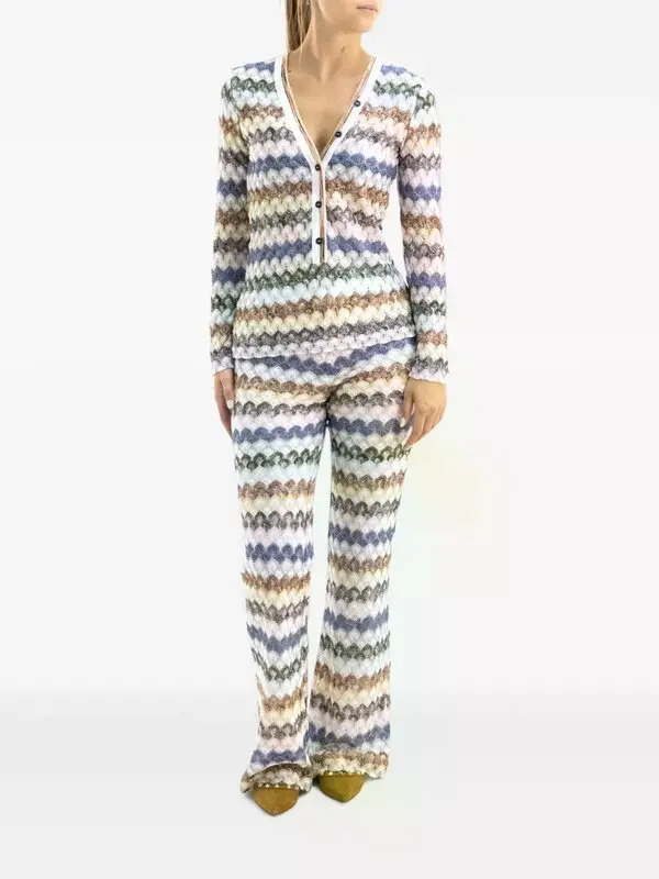 Missoni Zigzag Knit V-neck Sweater