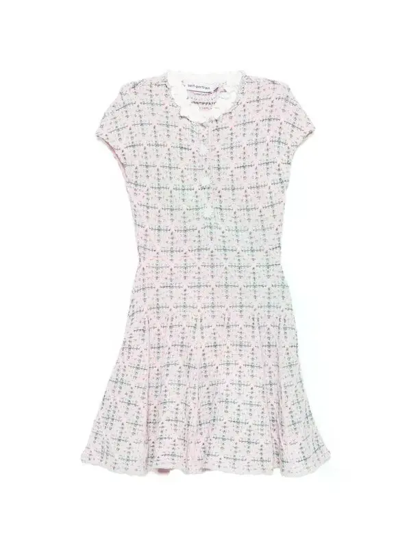 SELF-PORTRAIT Diamond-pattern Mini Dress